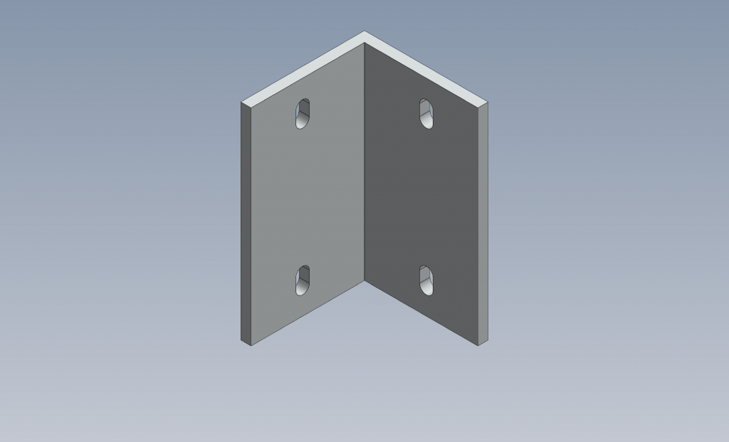Angle Bracket 60x60x5 mm, lg=100mm, Mill
